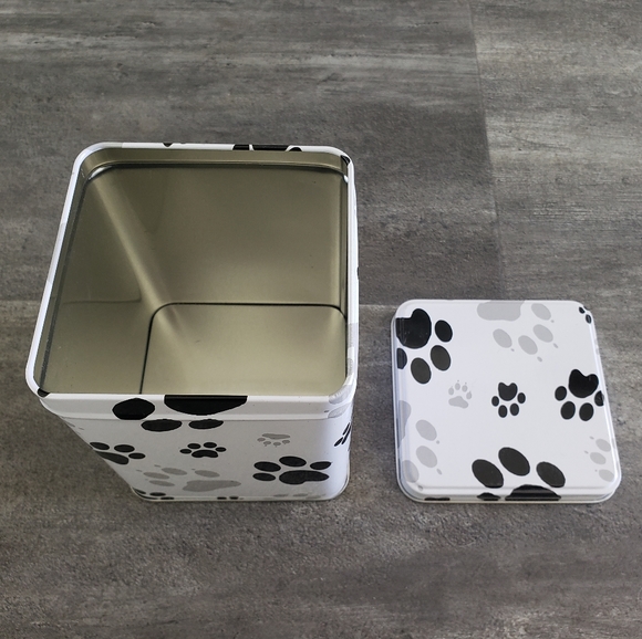 Dog | White Grey Black Paw Print Storage Tin | Poshmark